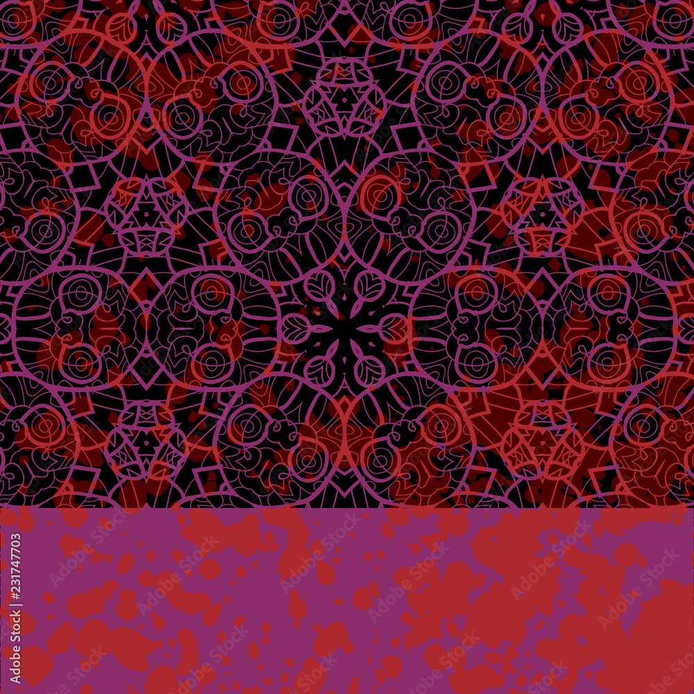 Stylized ornamental frame for design in black and violet color Stock ...