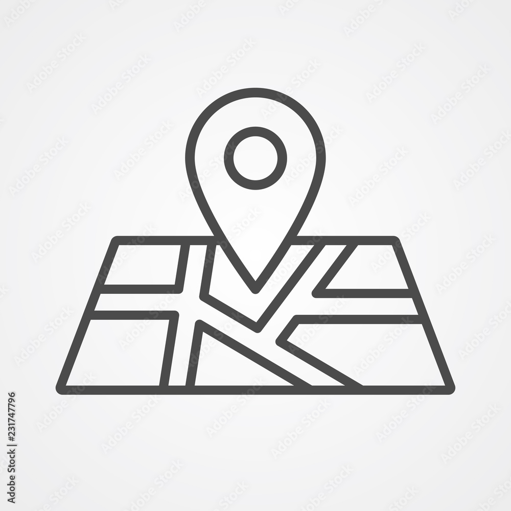 Map vector icon sign symbol Stock Vector | Adobe Stock