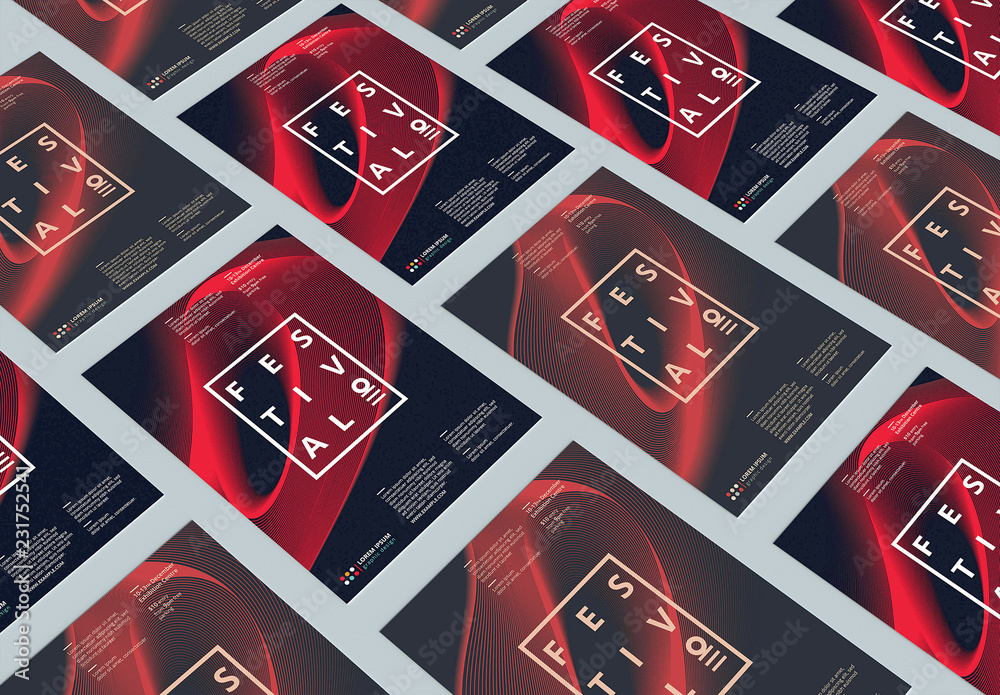 Event Poster Layout with Abstract Background Stock Template | Adobe Stock