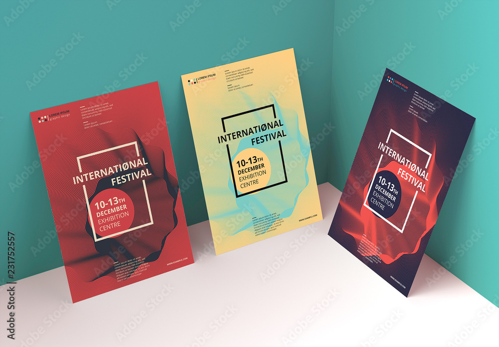 Event Poster Layout with Abstract Background Stock Template | Adobe Stock