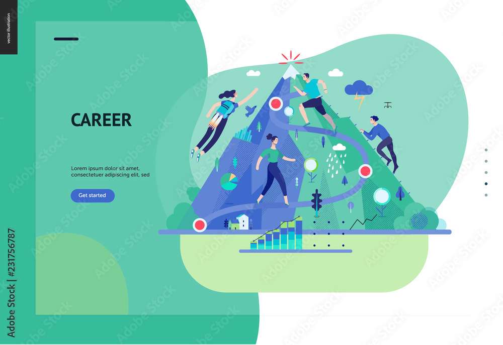 Business series, color 1- career -modern flat vector illustration ...