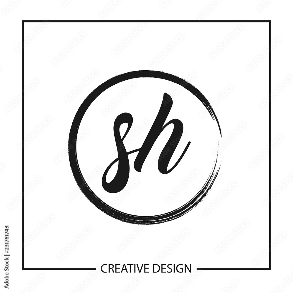 Initial Letter SH Logo Template Design Vector Illustration Stock Vector ...