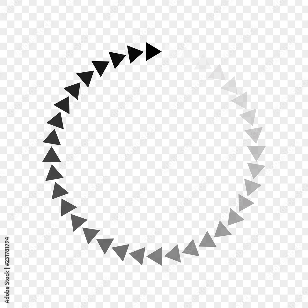 Round download sign on transparent background. Load icon. Data loading ...