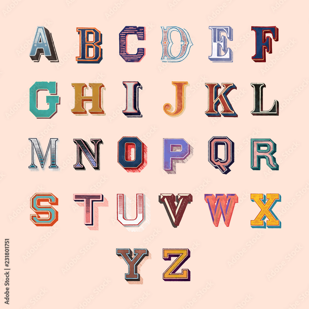 English alphabet letter a to z icon isolated Stock Vector | Adobe Stock