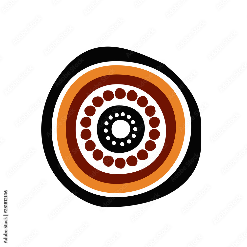 aboriginal art design icon logo template Stock Vector | Adobe Stock