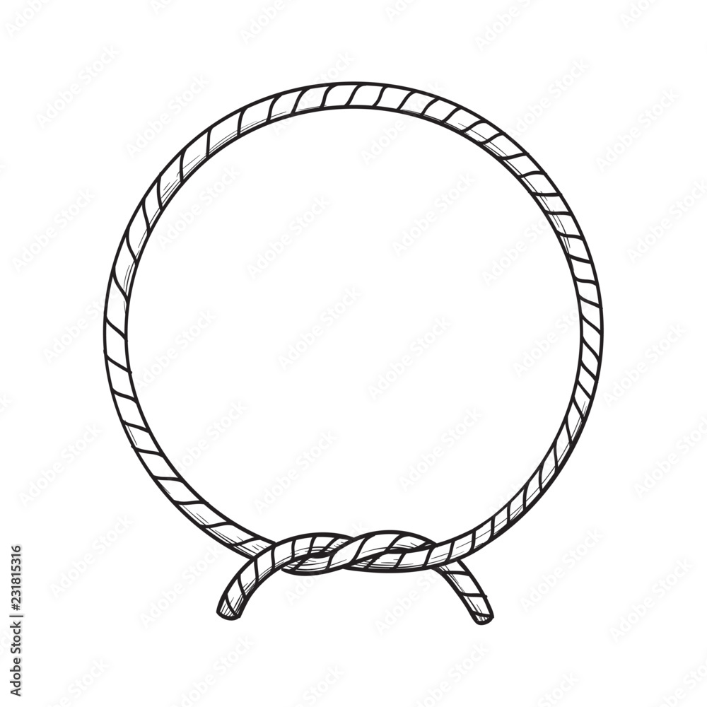Rope Circle Border Frame Navy Stock Vector | Adobe Stock