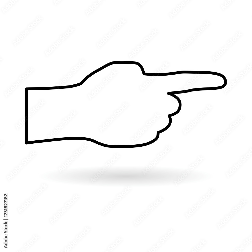 Black Pointing finger icon or logo Stock Illustration | Adobe Stock