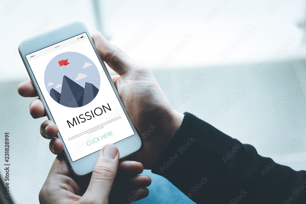 MISSION CONCEPT ON SCREEN Stock Photo | Adobe Stock
