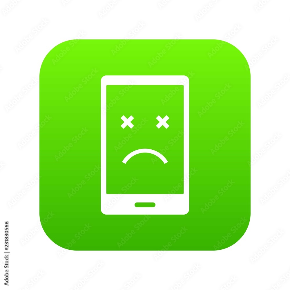 Dead phone icon digital green for any design isolated on white vector ...