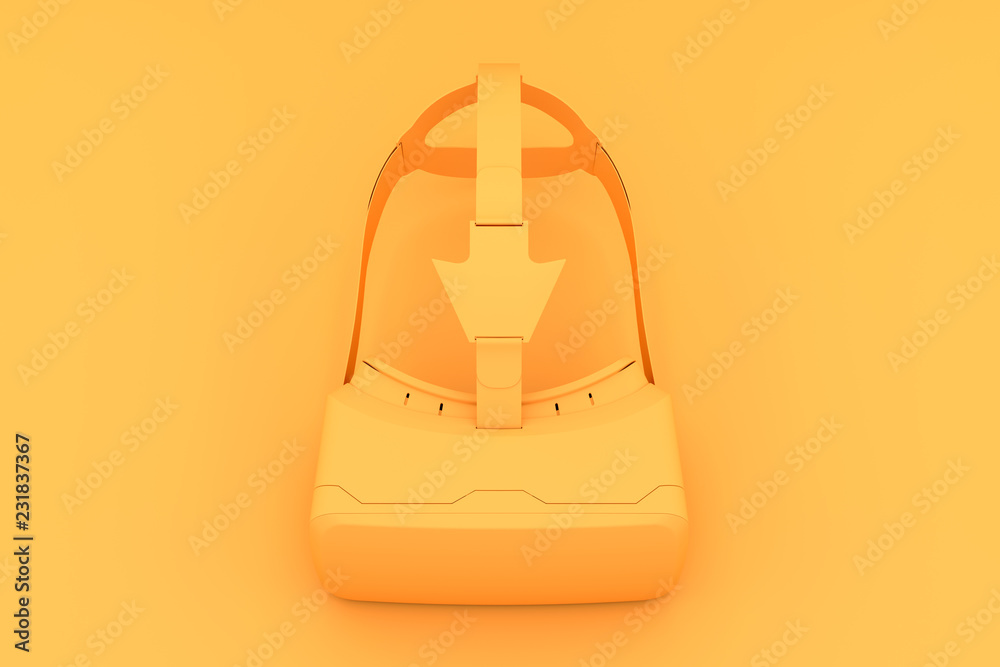 VR Goggles Headset in one tone color. Perspective view. Modern Tech ...