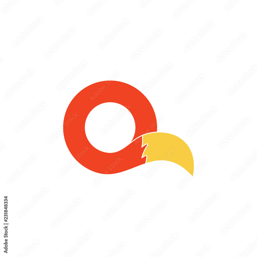 letter o circle fox tail symbol logo vector Stock Vector | Adobe Stock