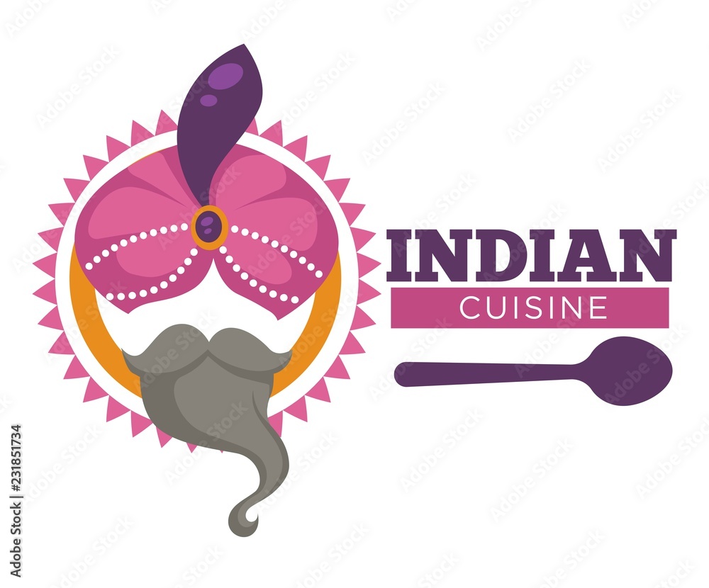 Indian cuisine traditional spices and dishes text poster Stock Vector ...