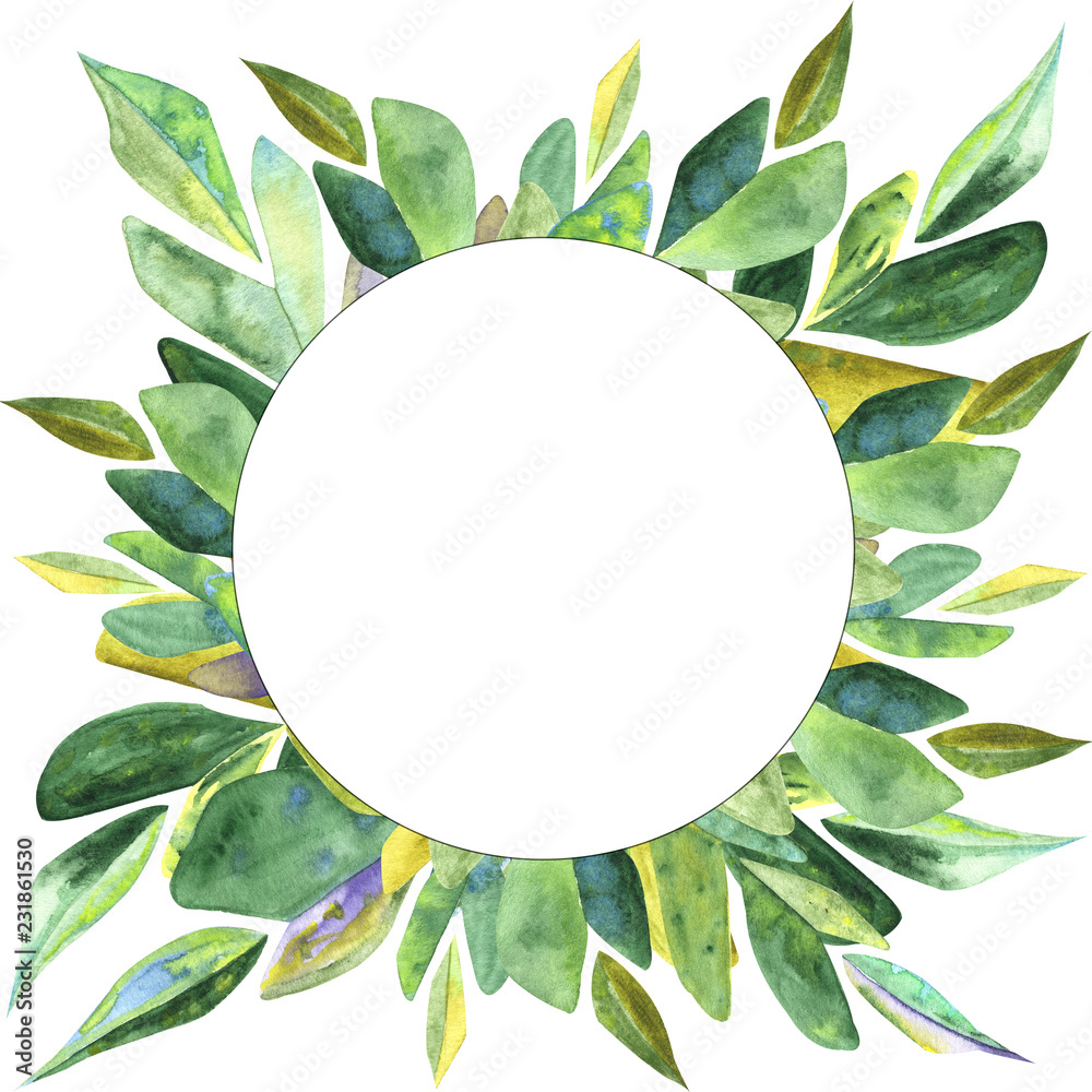 watercolor emerald green frame Stock Illustration | Adobe Stock