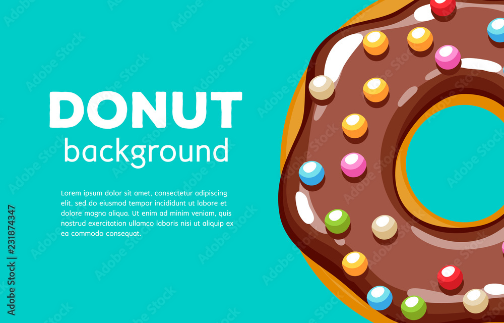 Colorful donut background. Sweet bakery vector. Stock Vector | Adobe Stock