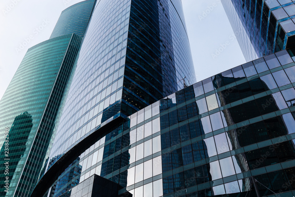 Reflection in the windows of a skyscraper Stock Photo | Adobe Stock