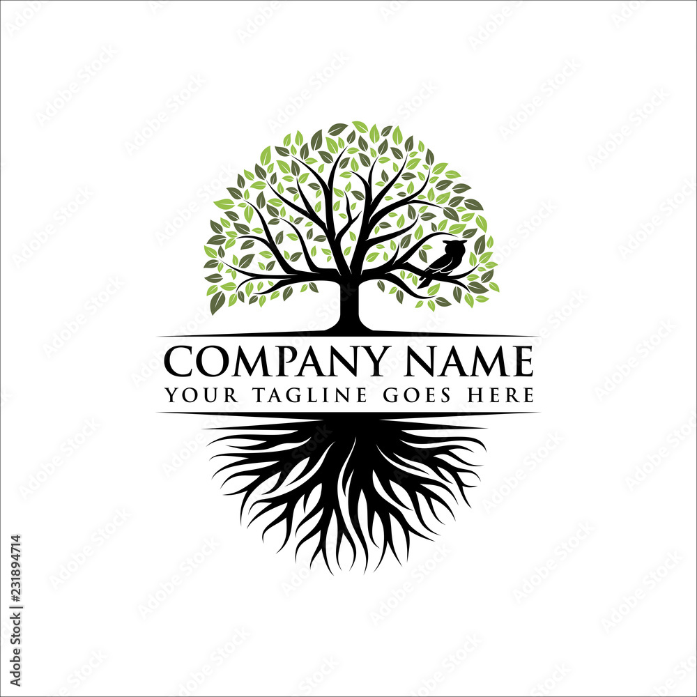 Abstract tree logo design, root vector - Tree of life logo design ...