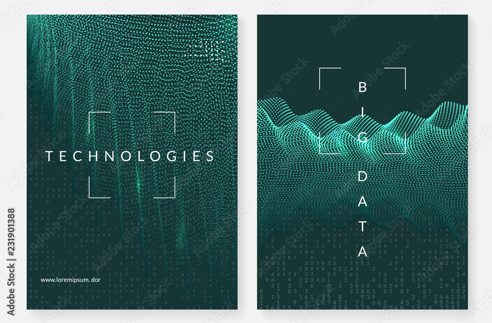 Visualization background. Technology for big data, artificial ...