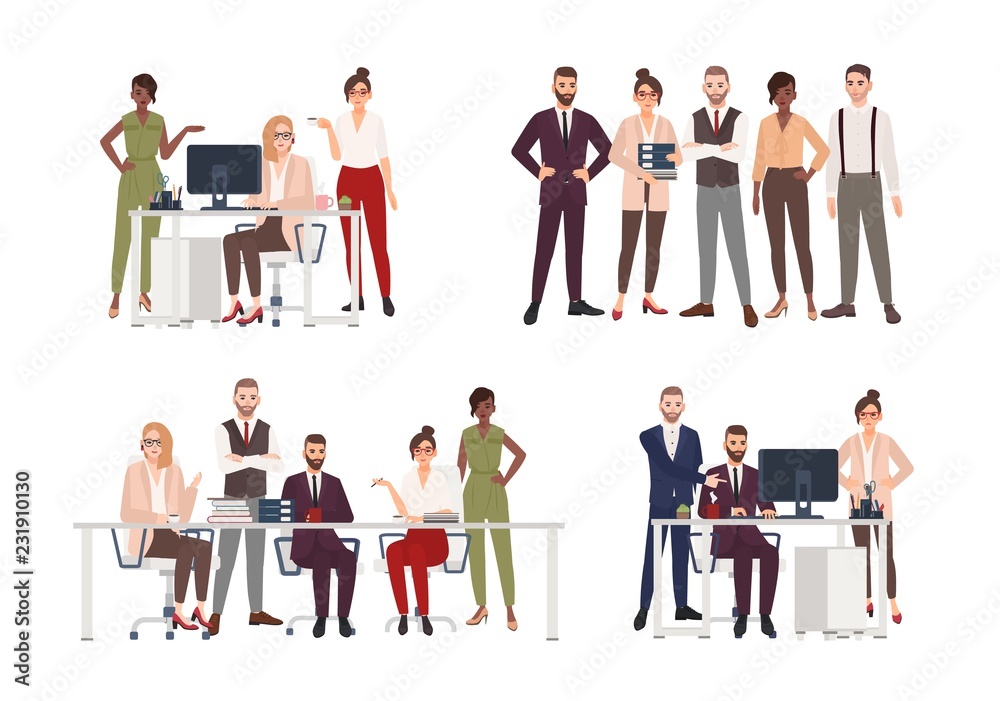 Cartoon People Working In An Office
