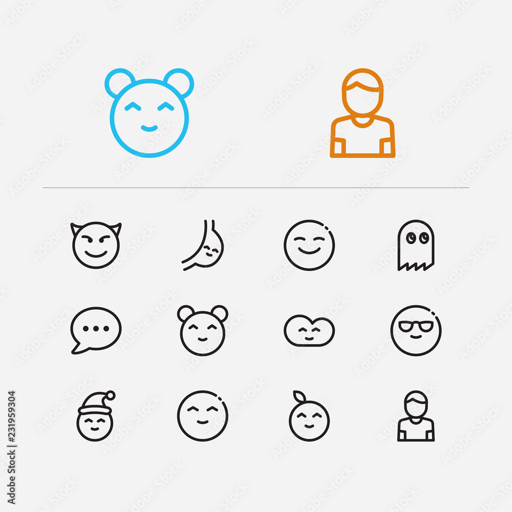 Vetor De Emoji Icons Set Of Happy Cloud Man Character And Cool Emoji