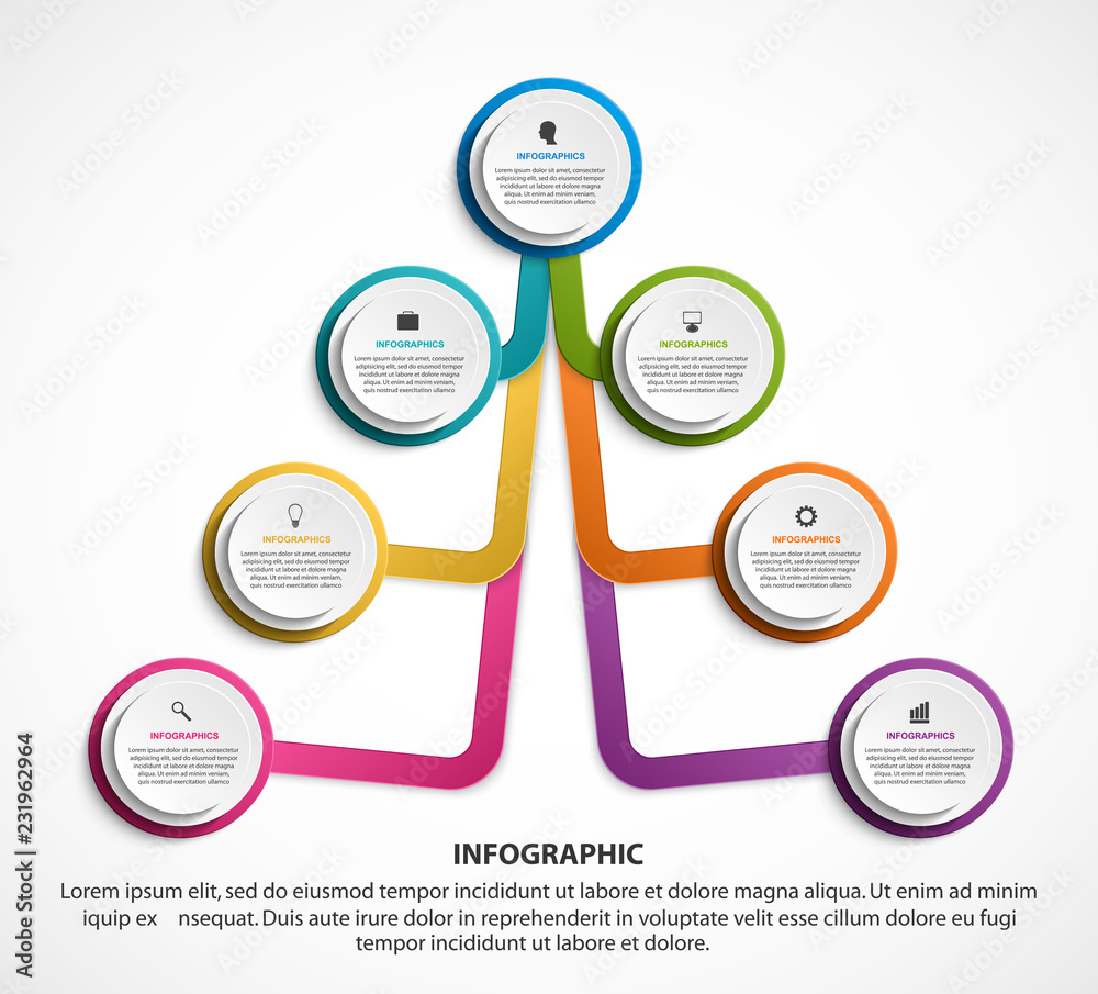 Infographic design organization chart template for business ...