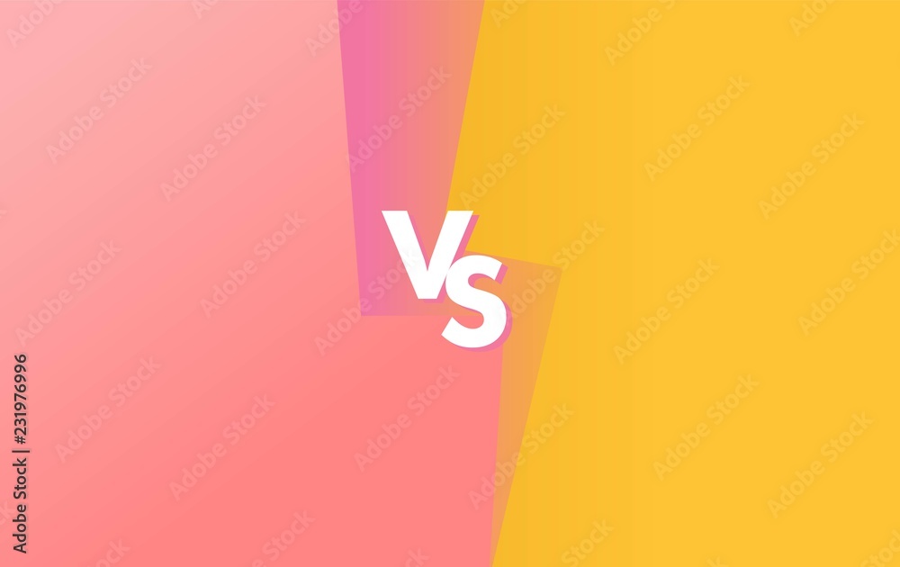 Versus vs with pink and orange color vector illustration concept vs ...