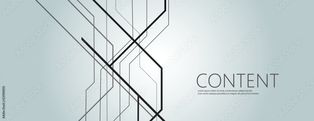 Vector black technology lines on banner background Stock Vector | Adobe ...