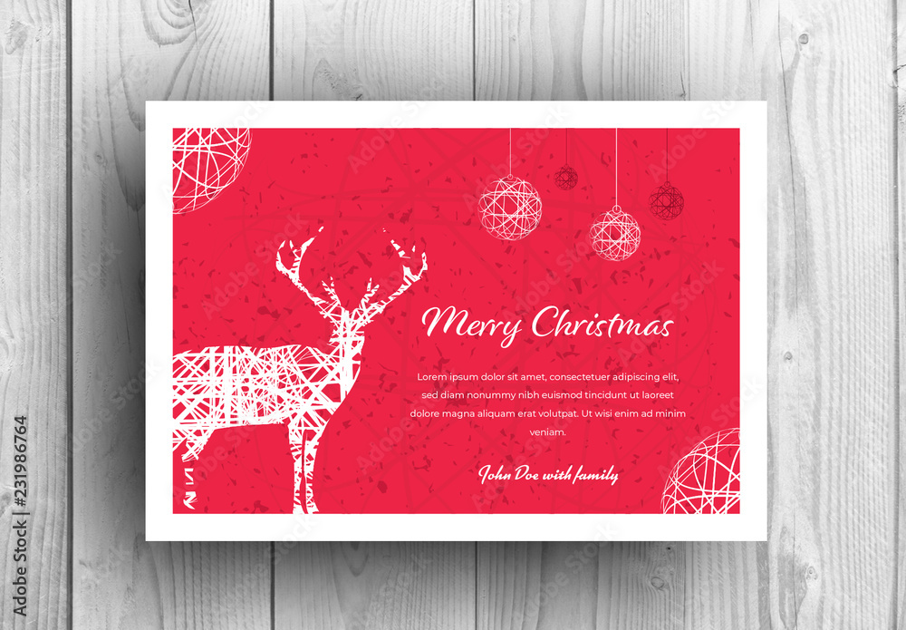Christmas Card Layout Stock Template | Adobe Stock