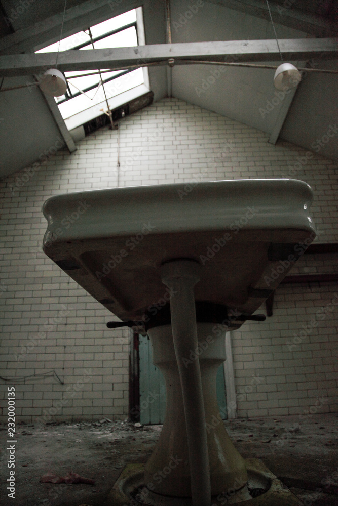mortuary slab lit with roof light Stock Photo | Adobe Stock