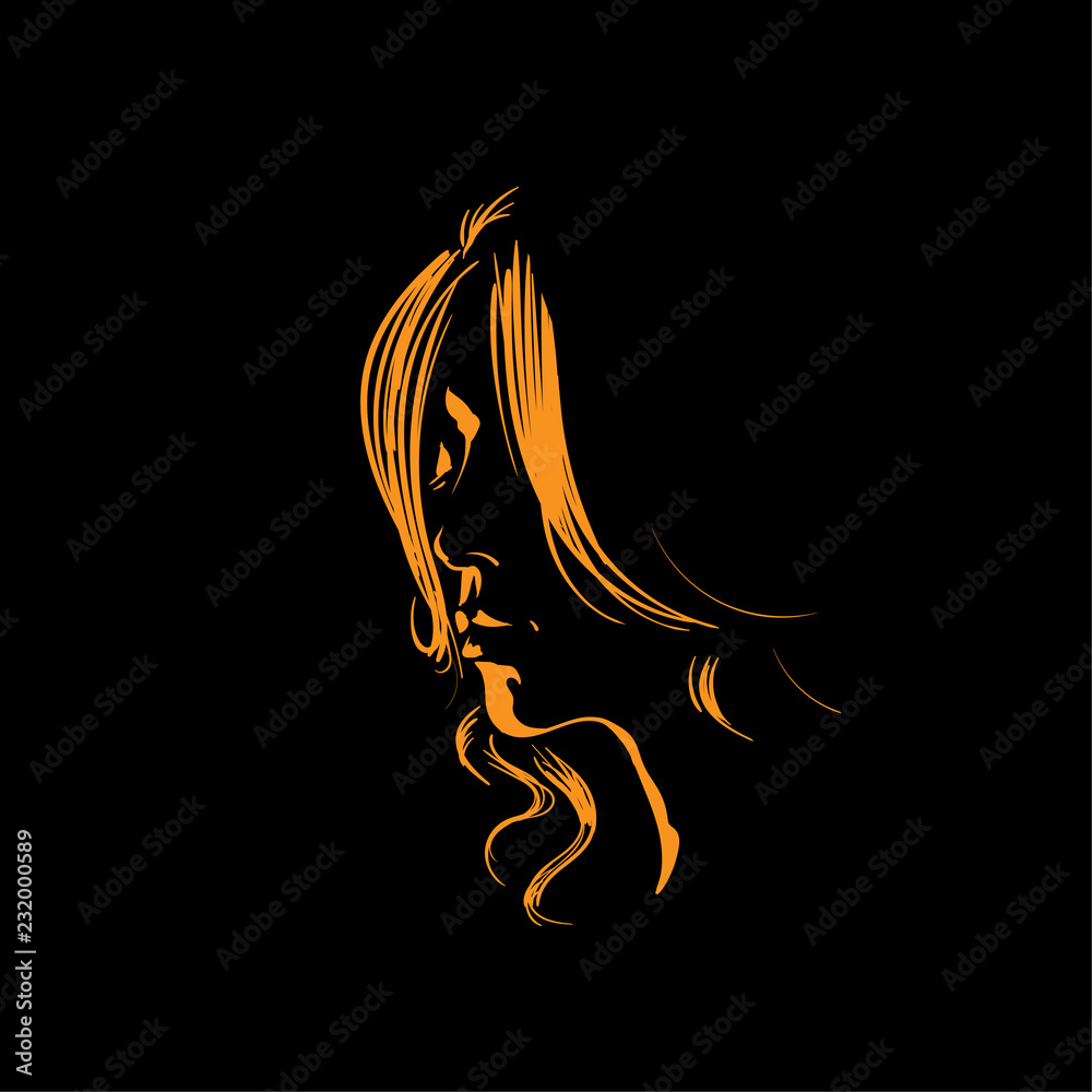 Woman Face Silhouette Vector