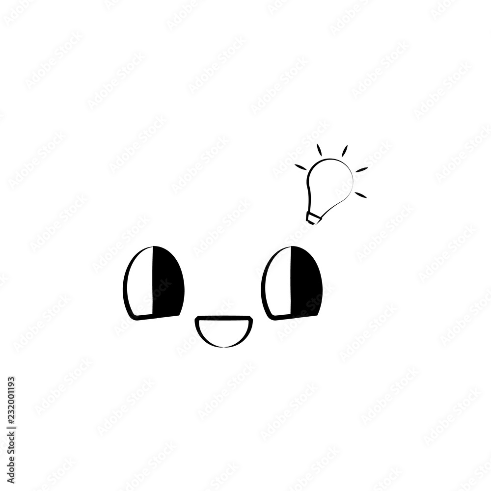 Smile, idea face icon. Element of anime face icon for mobile concept ...