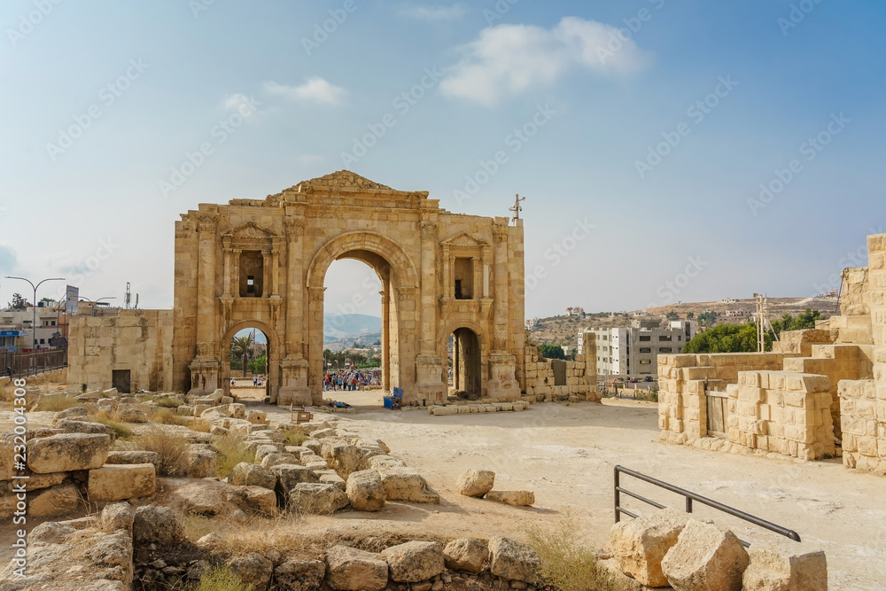 Hadrian's Arch, a triumphal arch built for the visit of the Emperor ...