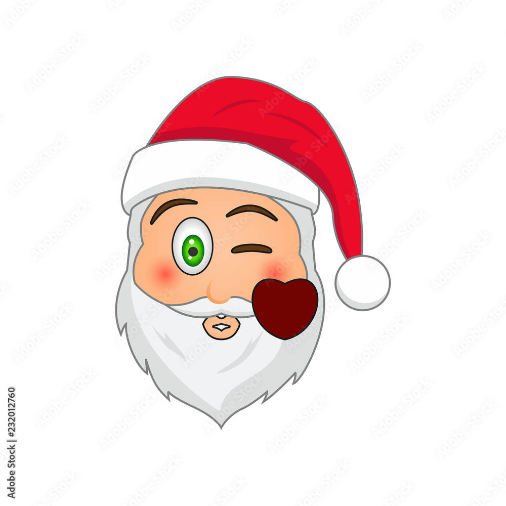 Emoji Santa Claus. Winter Holidays Emoticon. Santa Clause in send a ...