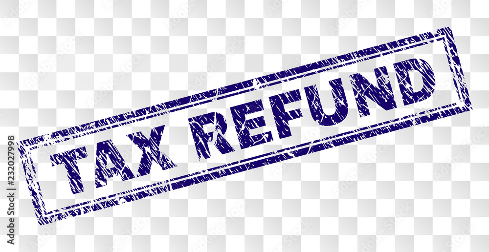 TAX REFUND stamp seal print with rubber print style and double framed ...