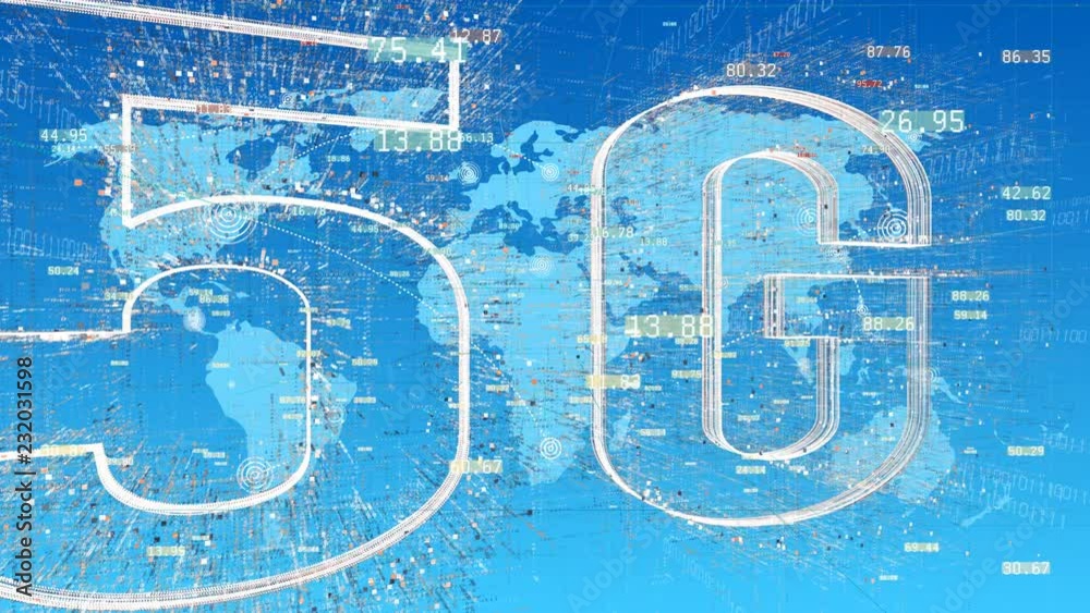 4k 5G;The Matrix style binary code;changing from zero to one digits ...
