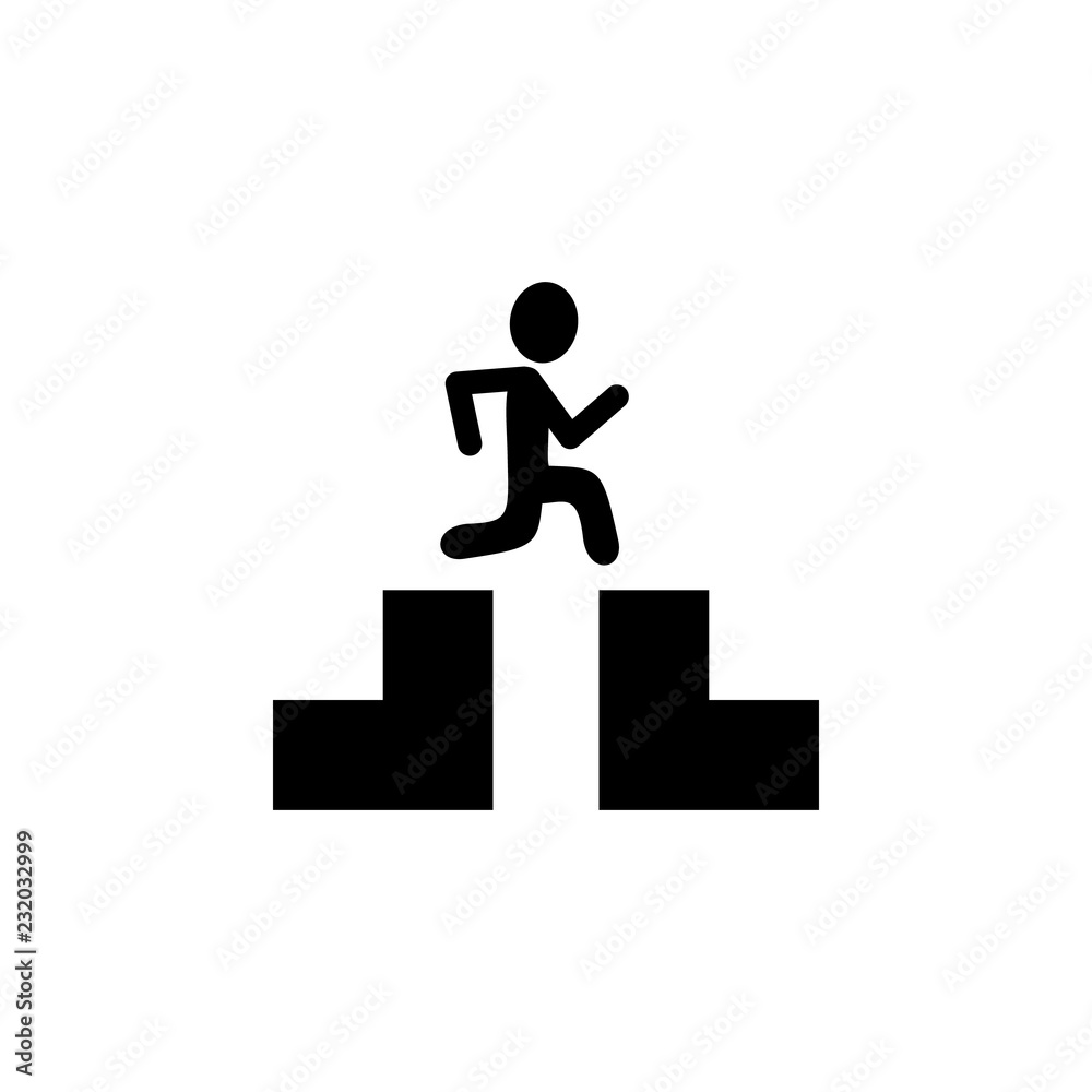 Man jumping over the abyss icon. Element of Problem solving. Premium ...