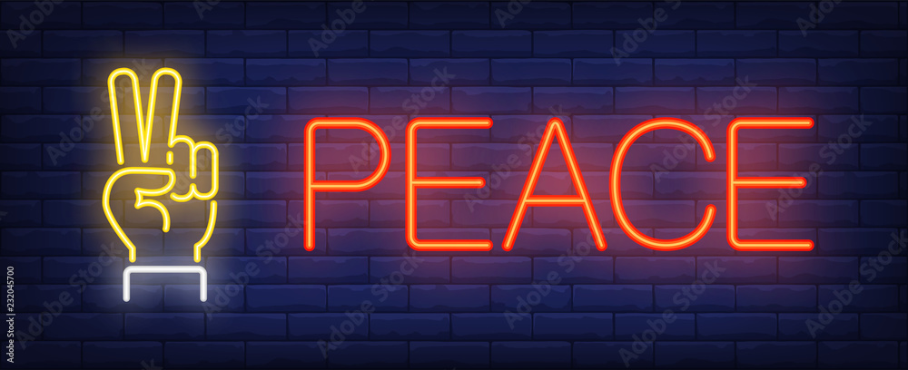 Sfondi Neon Con Segno Di Pace
