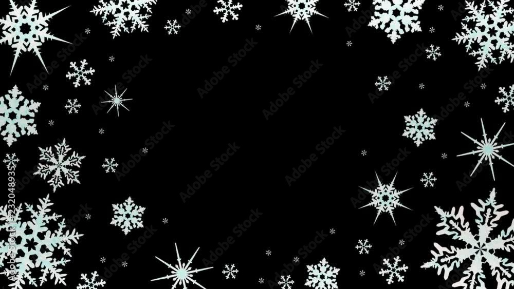 Snowflakes rotate on a transparent background. Video with alpha channel ...