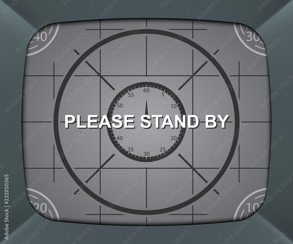 Retro tv screen, please stand by background, vector illustration Stock ...