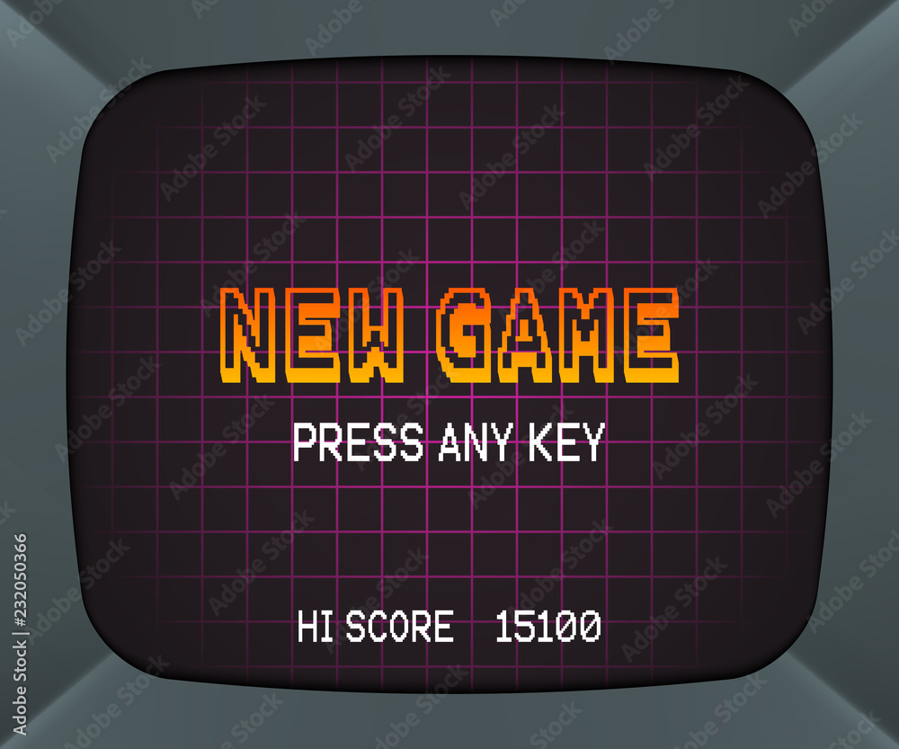 Arcade machine screen, retro vector background Stock Vector | Adobe Stock