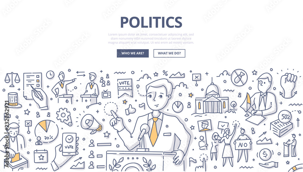 Politics Doodle Concept Stock Vector | Adobe Stock