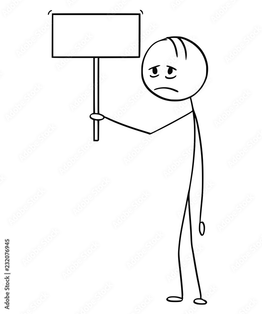 Cartoon stick drawing conceptual illustration of tired or depressed man ...