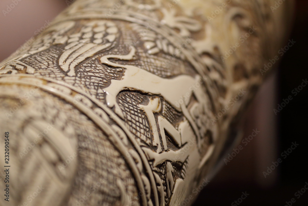 A close view of the the Gaston IV, Viscount of Béarn's ivory hunting ...