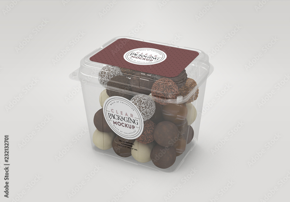 Clear Tall Clamshell Mockup Stock Template | Adobe Stock