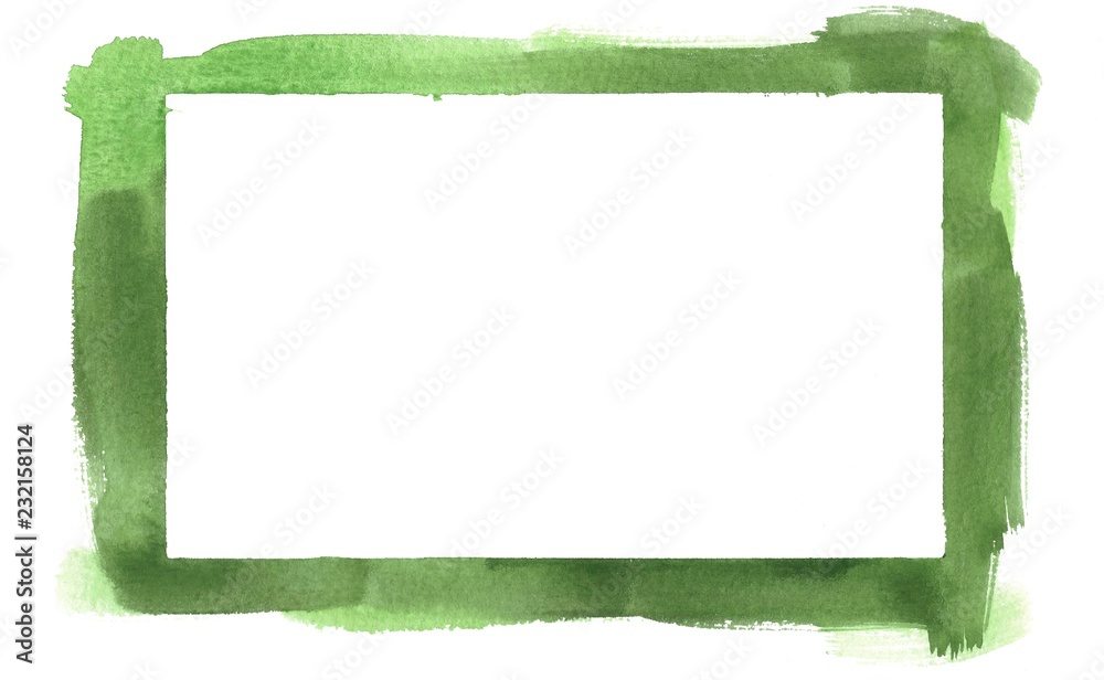 Green Watercolor Border Frame Stock Vector | Adobe Stock