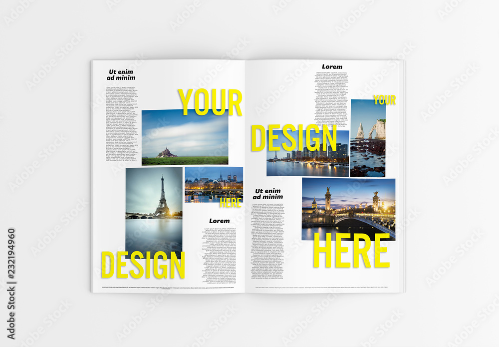 Open Magazine Mockup Stock Template | Adobe Stock