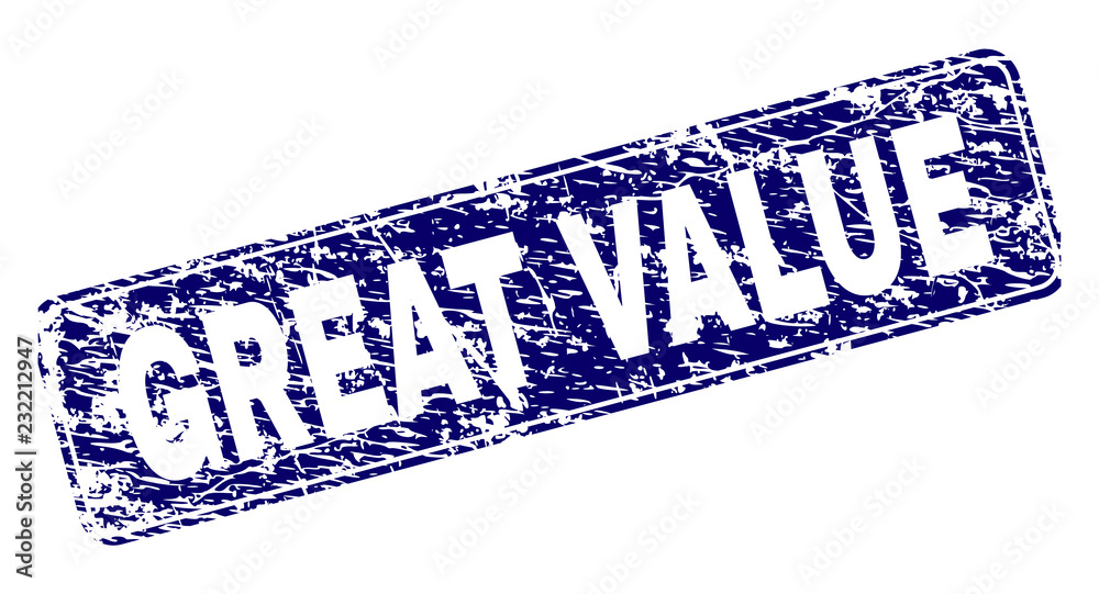 GREAT VALUE stamp seal imprint with grunge style. Seal shape is a ...