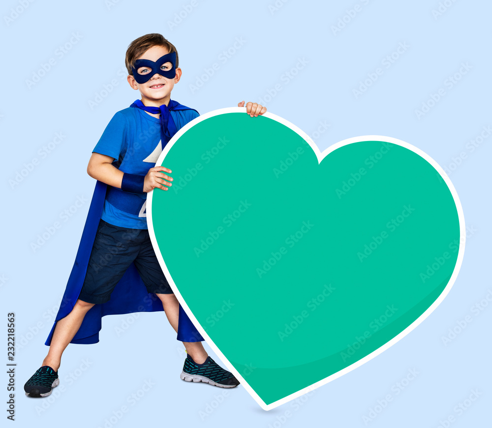 Superhero with a huge heart icon Stock Photo | Adobe Stock
