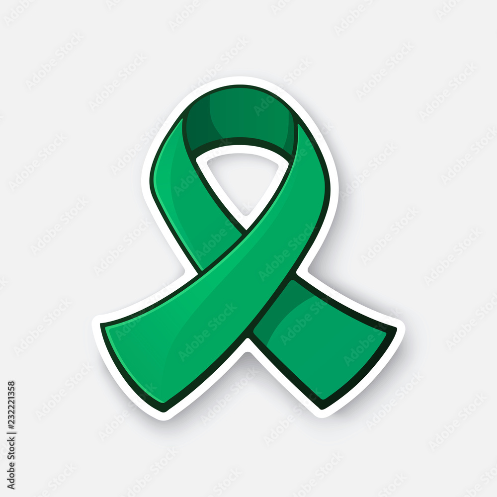 Vector illustration. Emerald or jade ribbon, international symbol of ...