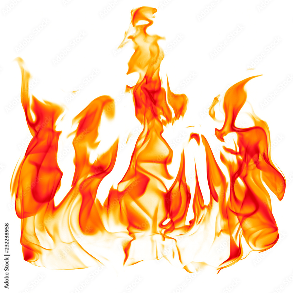 fire - burning red-orange hot flame on a horizontal surface - fiery ...