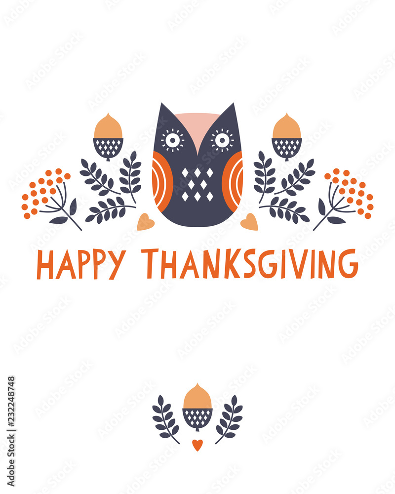 Cute Thanksgiving Owl